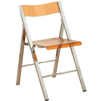 Generic Campingstuhl Faltbar Transparente R&uuml;ckenlehne Aus Acryl mit Edelstahl Verst&auml;rkter Rahmen Klappstuhl Bis 150 Kg Klapphocker Faltbar f&uuml;r K&uuml;che, Esszimme