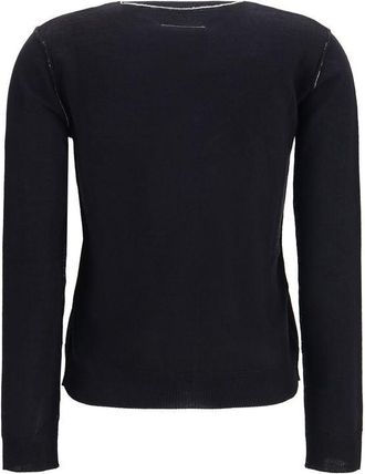 Maison Margiela Womens Black Wool Oves Aries Cardigan Clothing