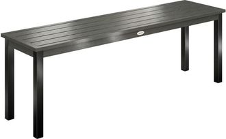OUTSUNNY Banc de jardin - Outsunny - 2 places sans dossier - assise &agrave; lattes - m&eacute;tal - 130x34x43cm - gris