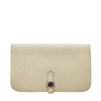 Herm&egrave;s Pre-owned Dogon Duo Nata GM Togo Wallet - - Pre-owned - Damen - Beige - ONE SIZE