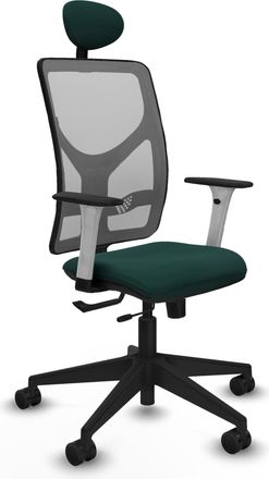 Piqueras y Crespo Schreibtischstuhl in Wassergr&uuml;n, mit wei&szlig;en und schwarzen Armlehnen, h&ouml;henverstellbare Lendenwirbelst&uuml;tze und festes Kopfteil, ausgestattet mit Syncro