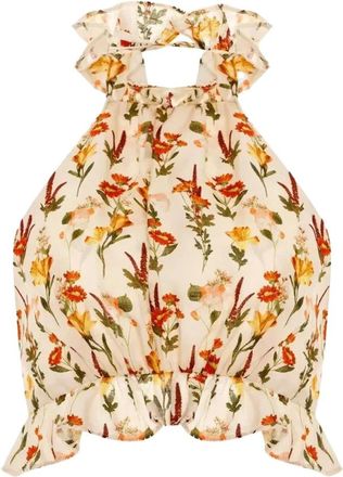 Agua Bendita Femme, Tops, Beige, Taille: 38 FR Nardo Clementina Cropped Top