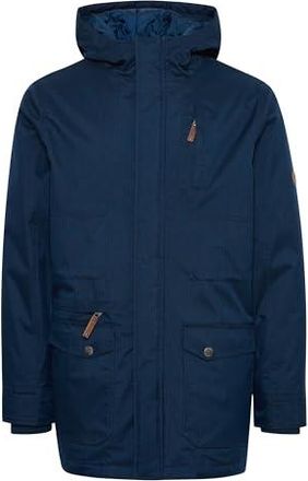 Solid SDBello Homme Parka Veste dhiver Manteau doublé avec Capuche Poches zippées Fermeture Velcro Regular Fit, Taille:XL, Couleur:Insignia Blue (1991)