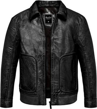 Amaci & Sons Lederjacke MANKATO Lederjacke Herren Aviator Lederjacke Echtleder Fellkragen Jacke