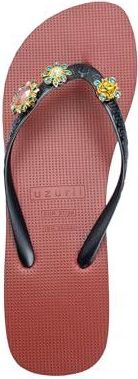 UZURII | Switch Mid Heel - Rood | Tongs pour femme | Sandales confortables et &eacute;l&eacute;gantes faites &agrave; la main | Pour int&eacute;rieur et ext&eacute;rieur 37/38