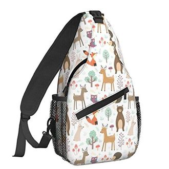 Generic Animaux Mignons Sacoche Bandouliere Multifonctionnel Sling Bag Antivol Sac &Agrave; Dos Bandouli&egrave;re Pour Homme Femme Excursion