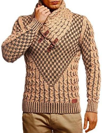 LEIF NELSON Pull en tricot pour homme avec col châle - Pull dhiver de qualité supérieure - Coupe droite - Idéal pour les looks décontractés et professionnels - Di