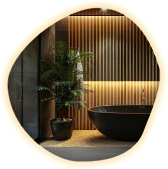 Tulup Tulup - Miroir lumineux de salle - Miroir led - Miroir avec &eacute;clairage (Chaude 3000K) - 87x86 cm - Miroir led r&eacute;tro-&eacute;clairage