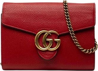 Gucci Portefeuille sur cha&icirc;ne Pre-owned - Femme - Pre-owned - Rouge - Taille: ONE Size