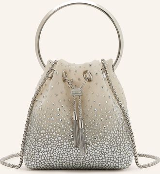 Jimmy Choo London Handtasche Bon Bon Mit Schmucksteinen silber