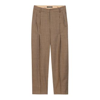 Luisa Cerano Glen Check Tapered Pants - - Trousers - Damen - Braun - L
