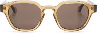 Gucci Sonnenbrille mit eckigem Gestell - Braun