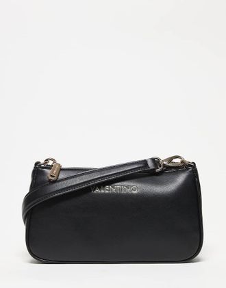 Valentino Clio Re - Minimalistische Schultertasche in Schwarz mit Umh&auml;ngeriemen
