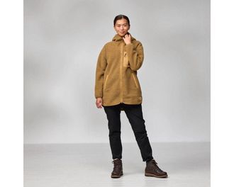 Fj&auml;llr&auml;ven Fleecejacke Vardag Pile Fleece Long W Warme Damen-Fleecejacke aus recyceltem Polyester mit Kapuze und