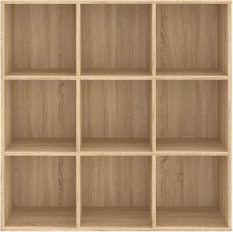 Generic Modernes Offenes B&uuml;cherregal aus Holzwerkstoff mit 9 F&auml;chern f&uuml;r Wohnzimmer, Heimb&uuml;ro und Arbeitszimmer (Sonoma-Eiche)