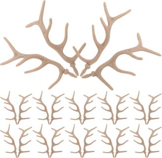 Valiclud 12 Paar Kunststoff Geweihzweige Schneemannhand Dekoration Selbstgemacht Weihnachtsbaum Schmuck Vintage Bastelset