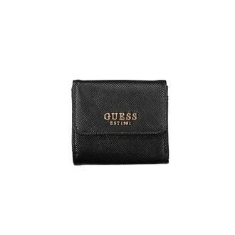 Guess Femme, Accessoires, Noir, Taille: ONE Size Portefeuille Noir avec Doubles Compartiments