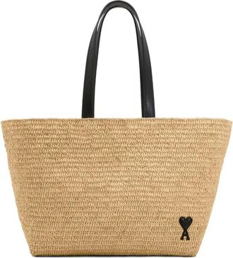 Ami De Coeur Raffia Tote Bag - - Bags - Herren - Beige - ONE SIZE