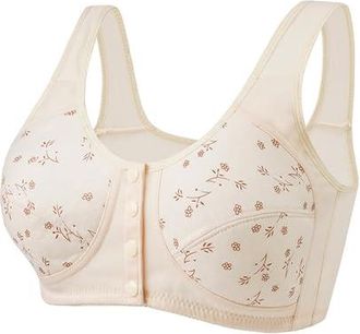 Generic Soutien-gorge en dentelle pas cher avec boutonni&egrave;re sur le devant, bonnets gainants, bandouli&egrave;re r&eacute;glable, grande taille, Blanc., 44