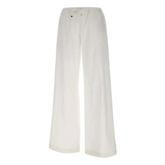 Herno Femme, Pantalons, Blanc, Taille: 36 FR Pantalon en popeline de coton Smart