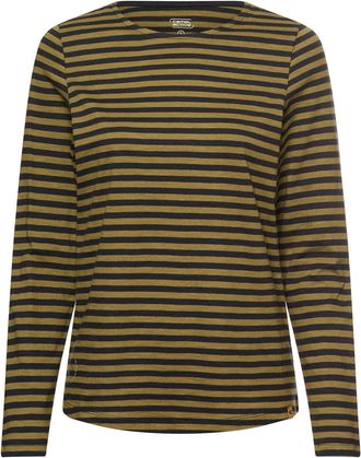 Camel Active Damen Langarmshirt aus Reiner Baumwolle Kaviar, Womenswear-XXL