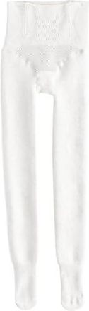 Jamron Femme Hiver Collant Thermique Taille Haute Collants Chauds Épais en Coton Extensible 460g Collant à Pied Blanc M