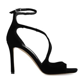 Jimmy Choo London Femme, Chaussures, Noir, Taille: 39 EU Azia 95 Velvet Heeled Sandales
