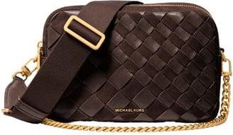 Michael Kors Sac bandouli&egrave;re en cuir tiss&eacute;