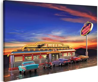 Islandburner Prime Bild auf Leinwand Amerikanisches Diner USA für Küche Gastro Restaurant Bilder Wandbilder Poster