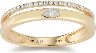 Dana Rebecca Designs 14kt Alexa Jordyn Gelbgoldring mit Diamant