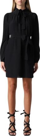 Dsquared2 Femme, Robes, Noir, Taille: 36 FR Robe Mini en Soie Noire avec Papillon
