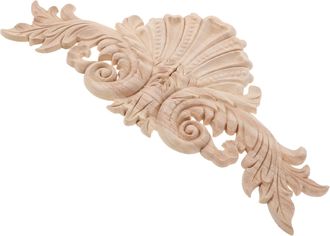 Cabilock Handgeschnitzte Holzapplikation Unlackierte Europäische Holzblumen für Möbelverzierung Dekorative Holzleisten für Schränke Wände und Bastelarbeiten