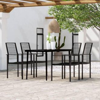 vidaXL 5-tlg. Garten-Essgruppe Schwarz - Vidaxl