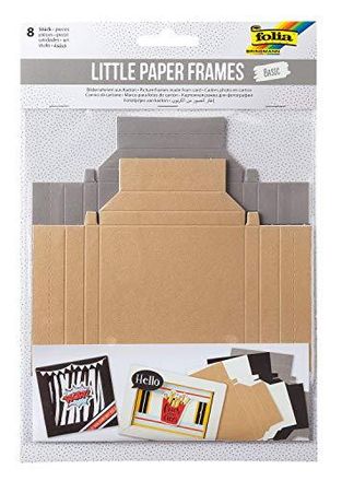 Folia 61601 - Little Paper Frames Basic, Bilderrahmen aus Fotokarton zum Zusammenkleben, 8 Stück sortiert in 2 Größen und 4 Farben