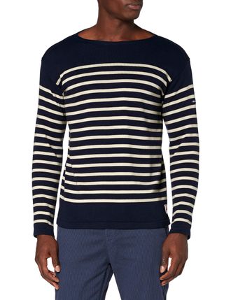 Armor Lux Herren Marini&egrave;re ML Lamaneur T-Shirt, Rich Navy/Nature, M