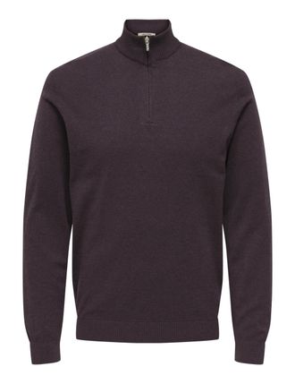 Only & Sons Herren Onsloui Reg 12 Mel Half Zip Knit Noos, Potent Purple, Large