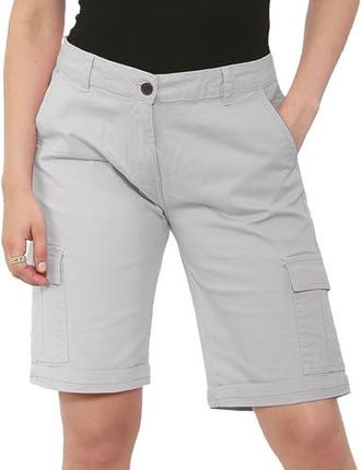 Noroze Femmes Coton Combat Toile Chino Cargaison Shorts Taille (38, Galet)