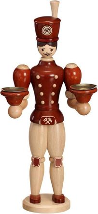 Rudolphs Schatzkiste Weihnachtsdekoration Bergmann mit Holzt&uuml;llen braun H&ouml;he 30cm NEU Figuren Haus Baum Figur Kirche Erzgebirge Holz Seiffen Weihnachten Spielzeug Dekorati