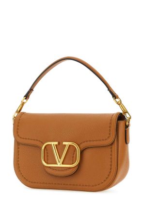 Valentino Garavani Womens Camel Leather Alltime Shoulder Bag Almondbeige Calf - Bos Taurus Borse A Mano