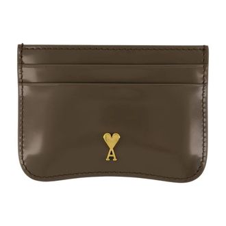 Ami Portemonnaie - Paris Paris Cardholder - Leather - Khaki - Gr. unisize - in Gr&uuml;n - f&uuml;r Damen