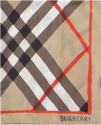 Burberry Seidenschal mit Aquarell-Karo - - Accessories - Herren - Beige - ONE SIZE