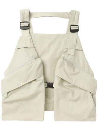 Christophe Lemaire Gabardine-Weste mit Taschen - Wei&szlig;