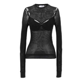 Off-white Net Arrow Bralette Top - - Tops - Damen - Schwarzk - S