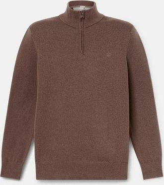 Timberland Williams River Pullover mit 1/4-Rei&szlig;verschluss f&uuml;r Herren in Braun, Herren, Braun, Gr&ouml;&szlig;e