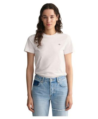 GANT Damen REG Shield SS Logo T-Shirt, White, XXL