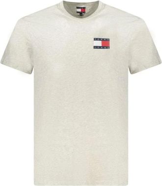 Tommy Hilfiger Homme, Tops, Gris, Taille: XL T-Shirt en coton Grigio
