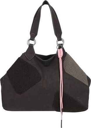 Fritzi Aus Preu&szlig;en Fritzi Izzy Medium Limited Happy Flocked Heritage Soft Coffee Shopper Sac cabas similicuir Femme Sac &agrave; main Festival Ville vegan d&eacute;tails floqu&eacute;s 29 x 