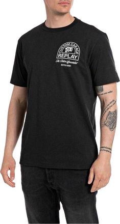 Replay Moto T-Shirt f&uuml;r Herren, Regul&auml;r (Schwarz)