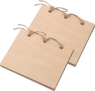 BESPORTBLE 2 St&uuml;ck Holz Gel&uuml;bdeb&uuml;cher Hochzeit Leere Eheversprechen B&uuml;cher mit Blumenmuster Gastgeschenk f&uuml;r Braut und Br&auml;utigam Romantisches Hochzeitsbuch f&uuml;r F