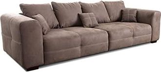 Cavadore Cavadore Big Sofa Mavericco / Große Couch im modernen Design in Lederoptik / Inklusive Rückenkissen und Zierkissen / 287 x 69 x 108 cm (BxHxT) / Mikro